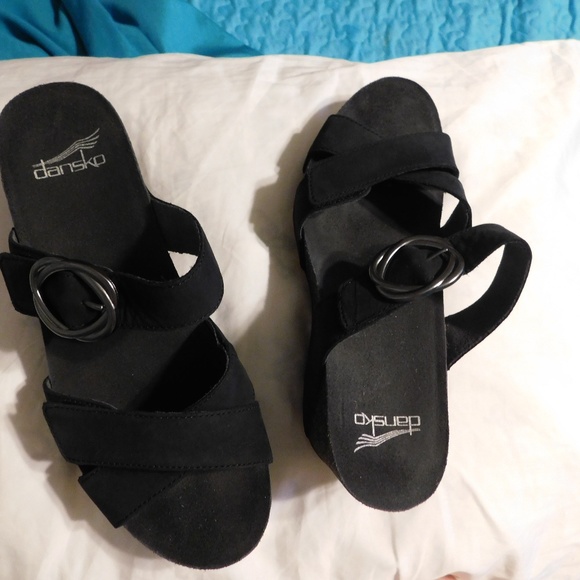 Dansko | Shoes | Dansko Susie Milled Nubuck Leather Slide Sandals Sz 38 ...